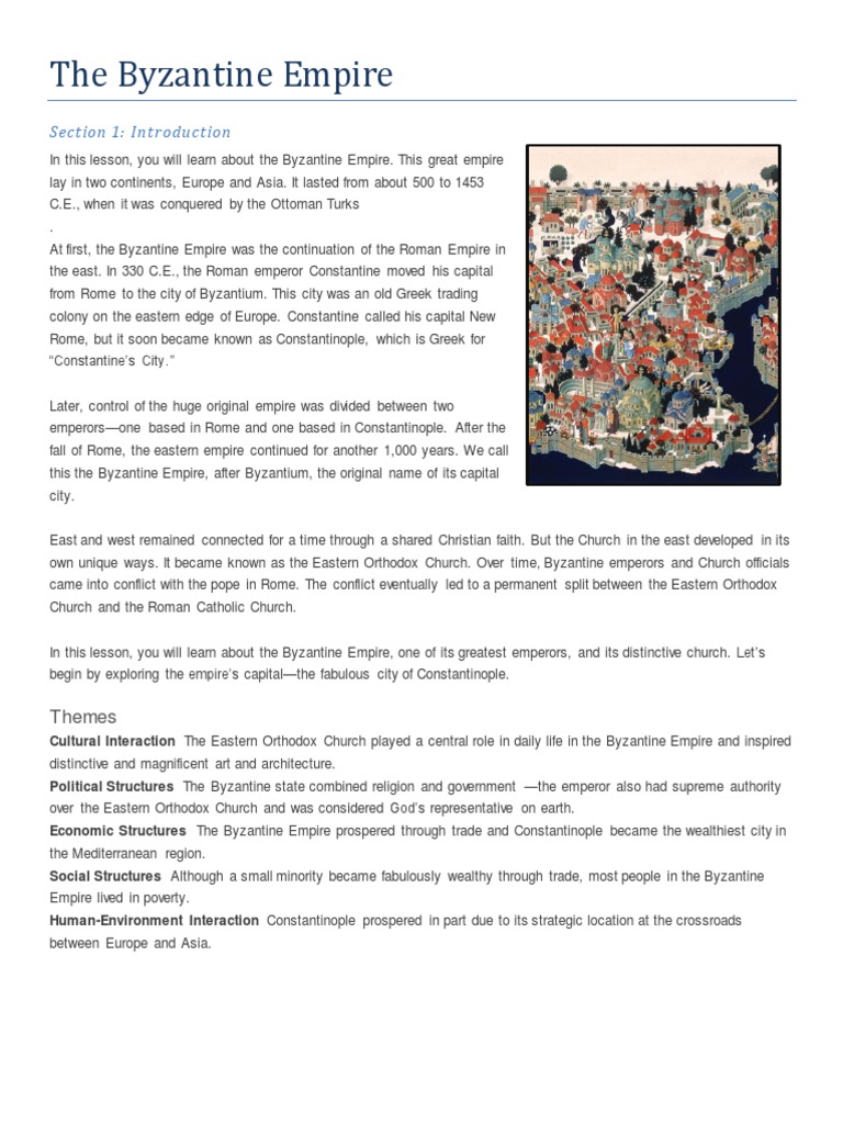 Overview of the Byzantine Empire | PDF | Byzantine Empire | Eastern ...