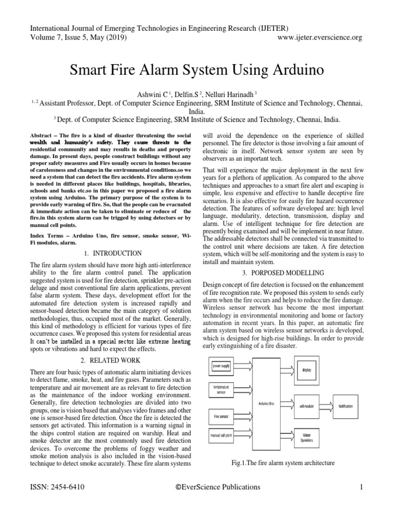 Smart Fire Alarm System Using Arduino | Download Free PDF | Sensor ...