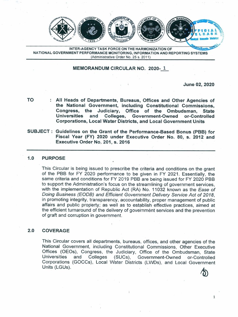 Memorandum Circular 2020 1 PDF | PDF | Iso 9000 | Quality Management System