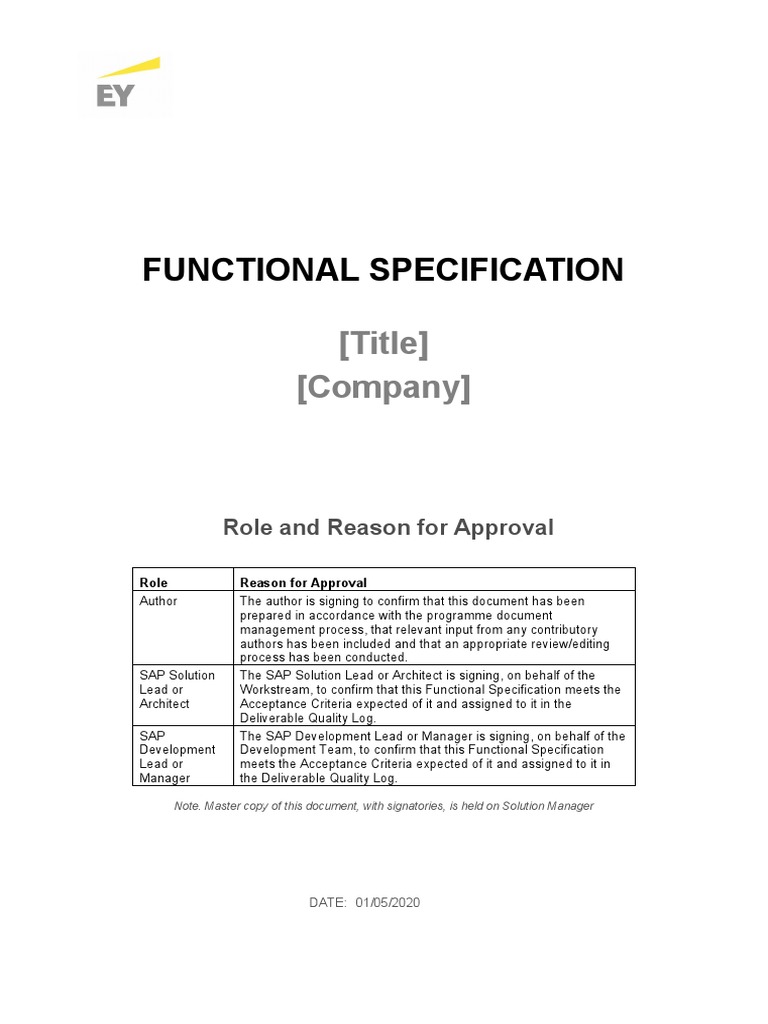 Functional Specification - Enhancements Template | PDF | Specification ...