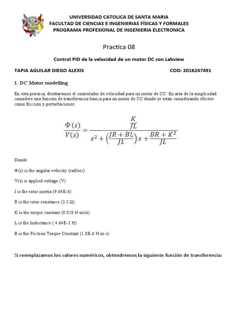 Control PID de Motor DC en LabVIEW | PDF | Ingeniería mecánica | Teoría ...