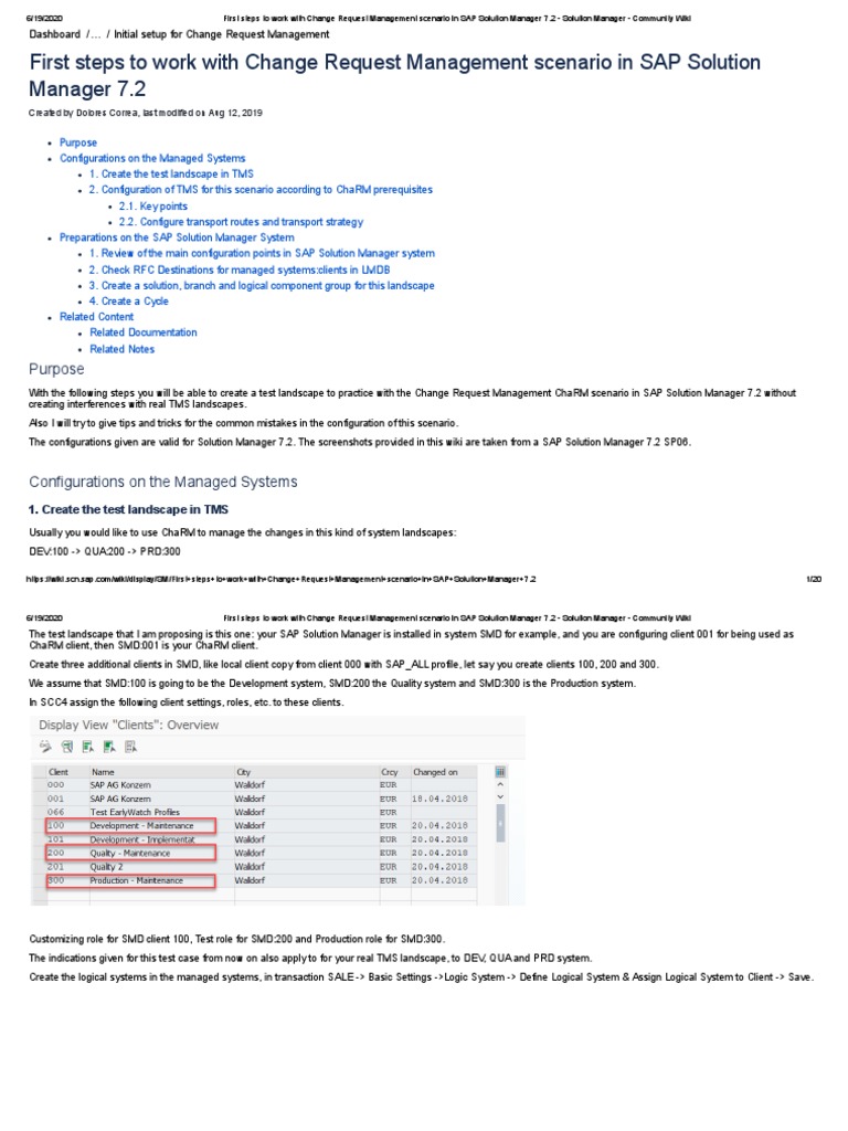 First Steps To Work With Change Request Management Scenario in SAP ...