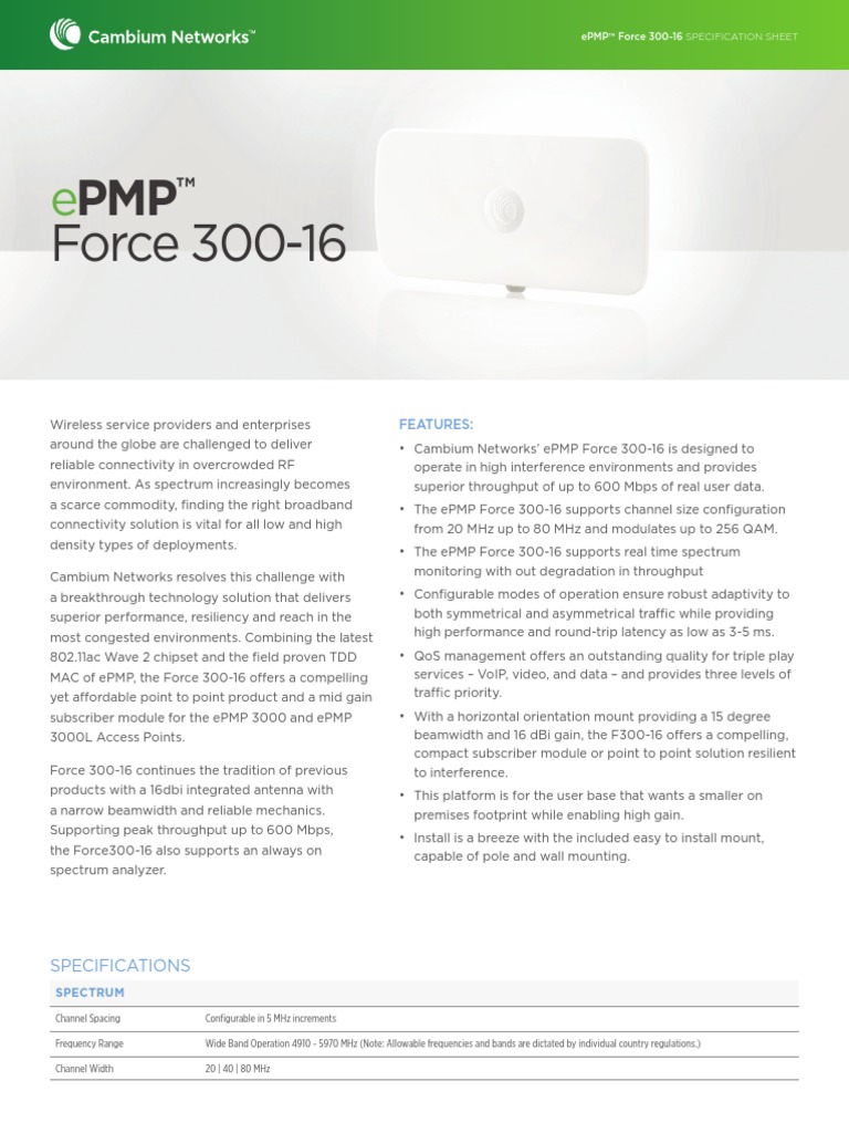 Force 300-16: Specifications | PDF | I Pv6 | Antenna (Radio)