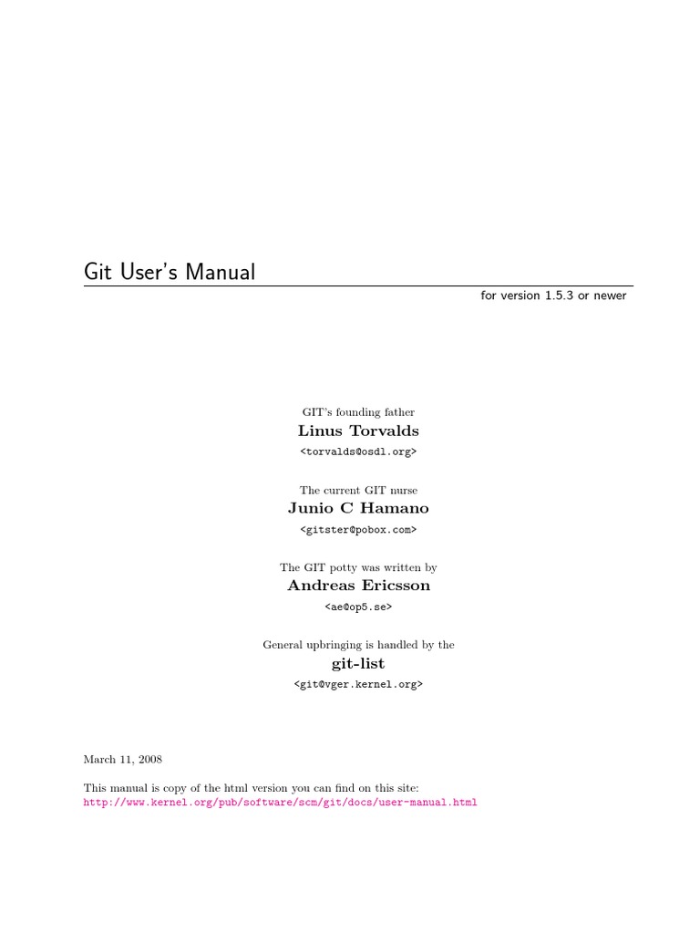 Git User Manual PDF | PDF | Information Technology | System Software
