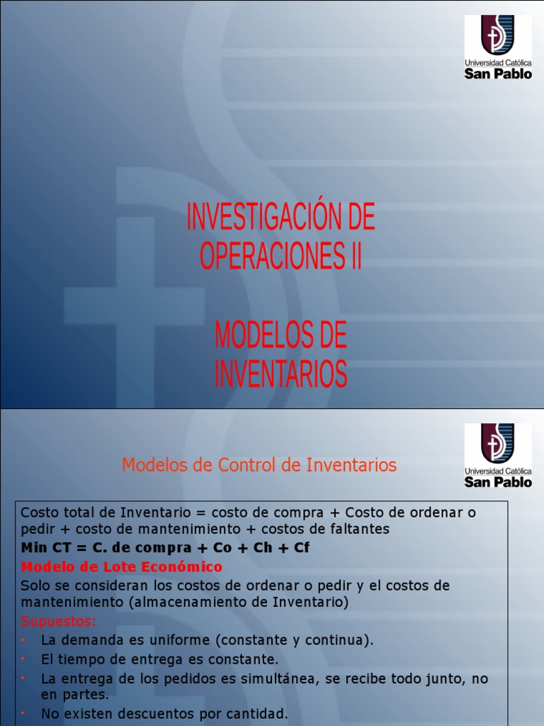 Modelos de Inventarios FEVR | PDF | Inventario | Lean Manufacturing
