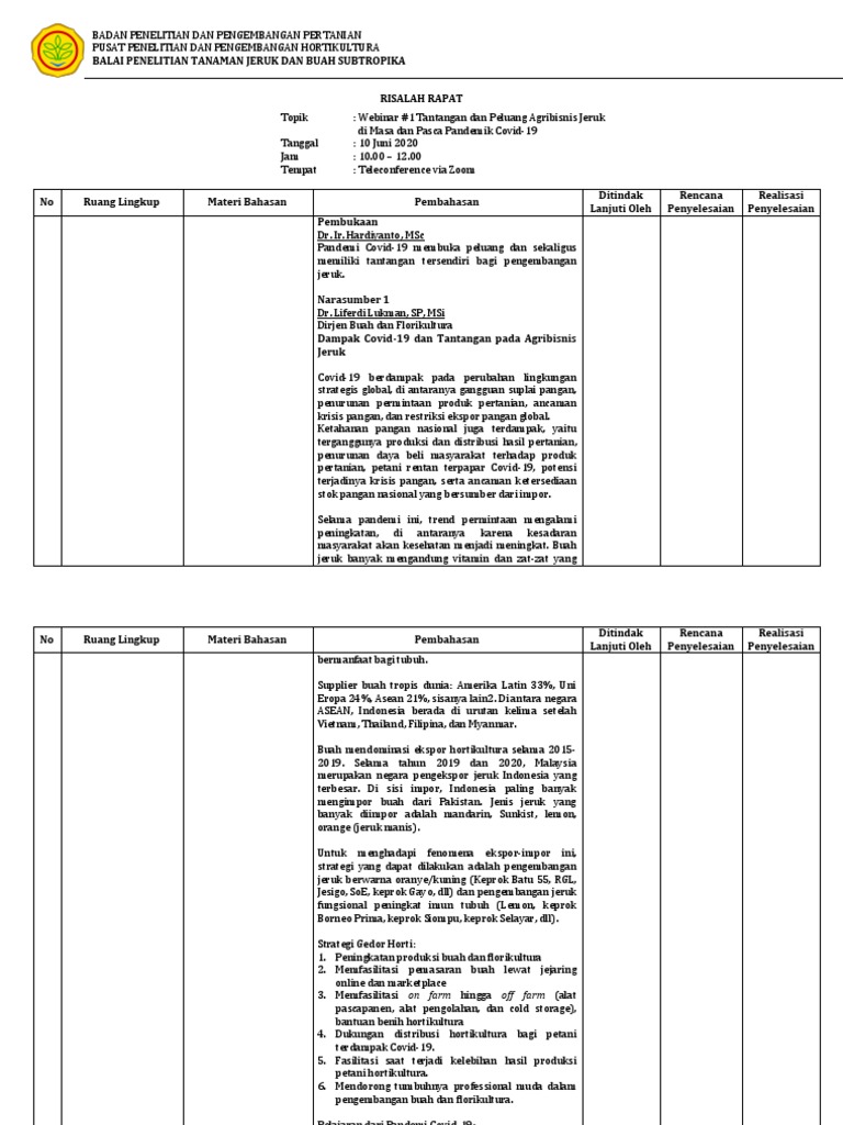 Notulen Webinar 10 Juni 2020 | PDF