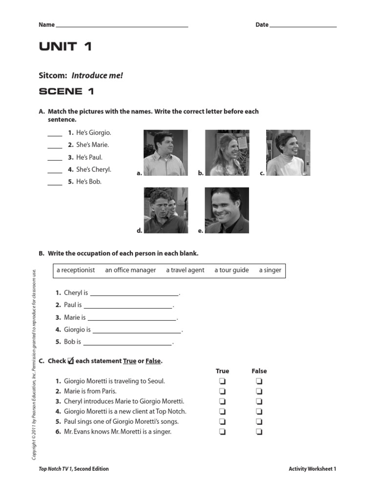 UNIT 01 TV Activity Worksheets PDF | PDF | Foreign Language Studies