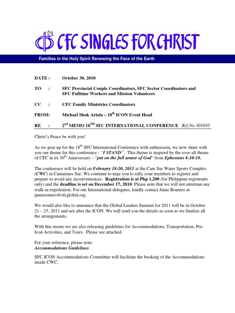 18th SFC Icon 2nd Memo | PDF