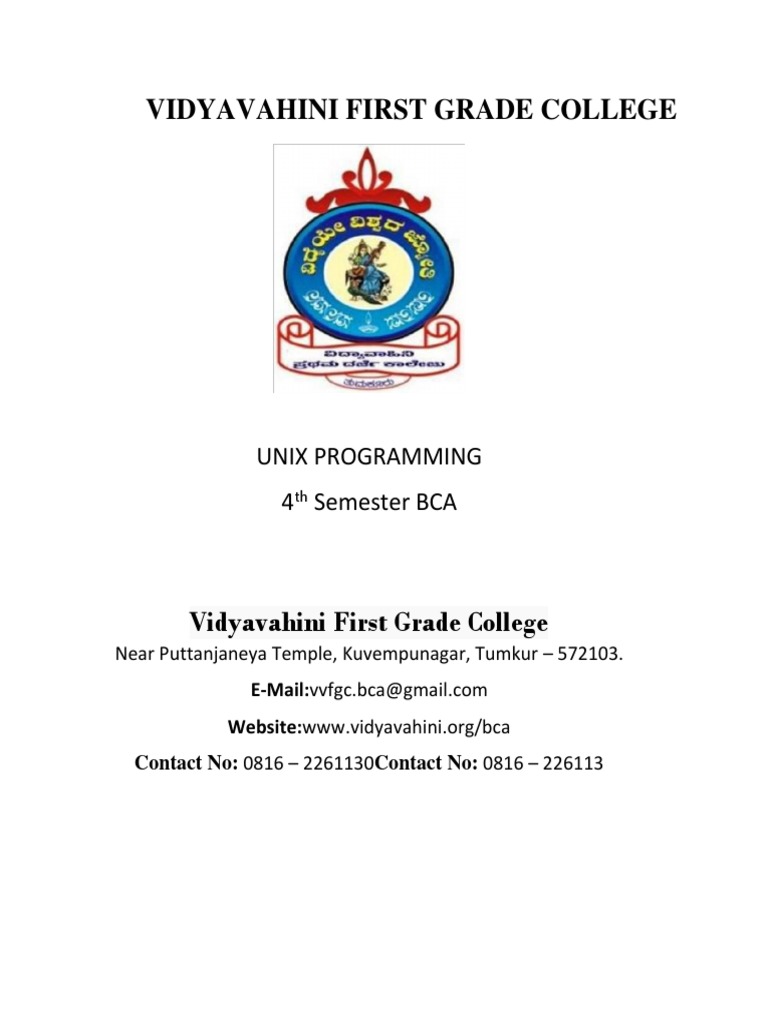Unix VVFGC Notes PDF | PDF | Computer File | Operating System