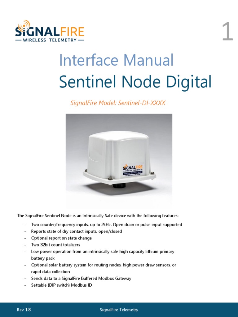 Interface Manual: Sentinel Node Digital | PDF | Electromagnetic Interference | Switch