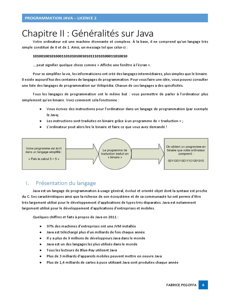 Introduction au langage de programmation Java | PDF | Java (Langage de ...