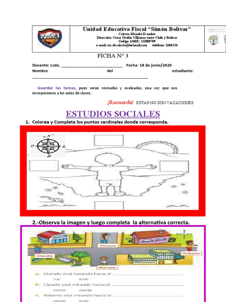 Hoja De Trabajo De Estudios Sociales De Segundo Grado Libro De