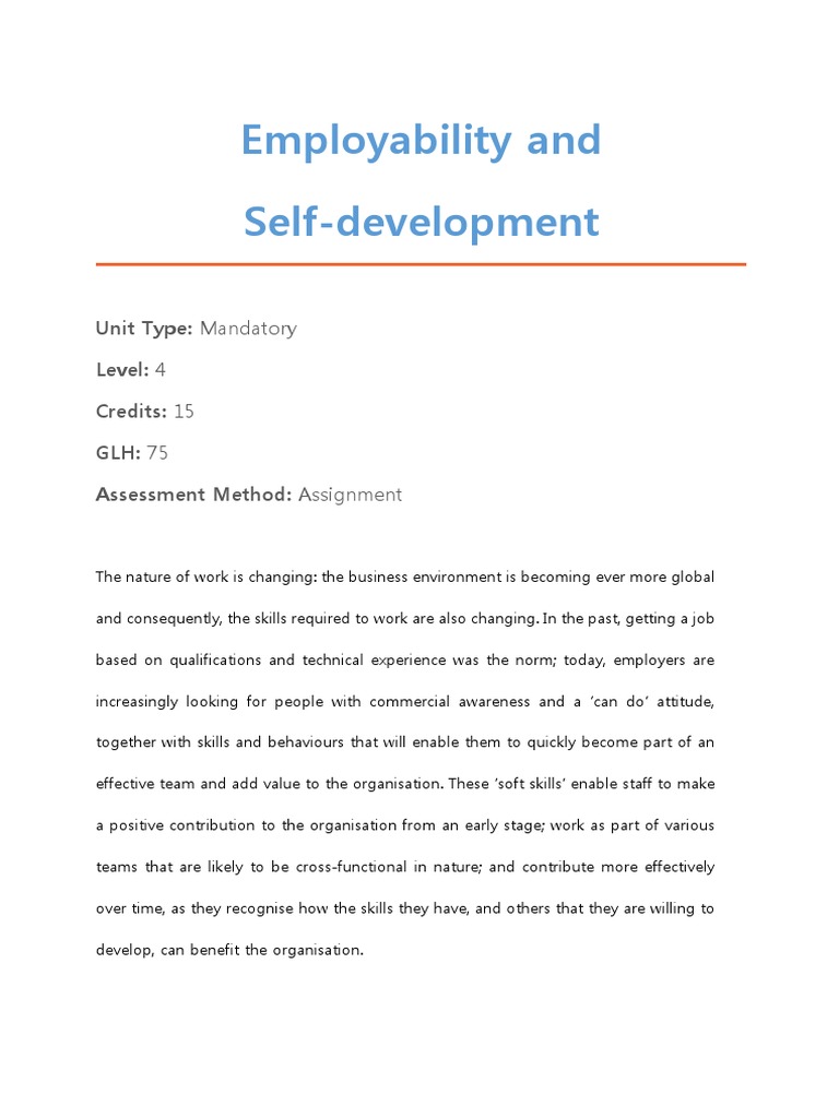 4UESD 就业力&自我发展 Employability and Self-development | PDF | Personal Development | Communication