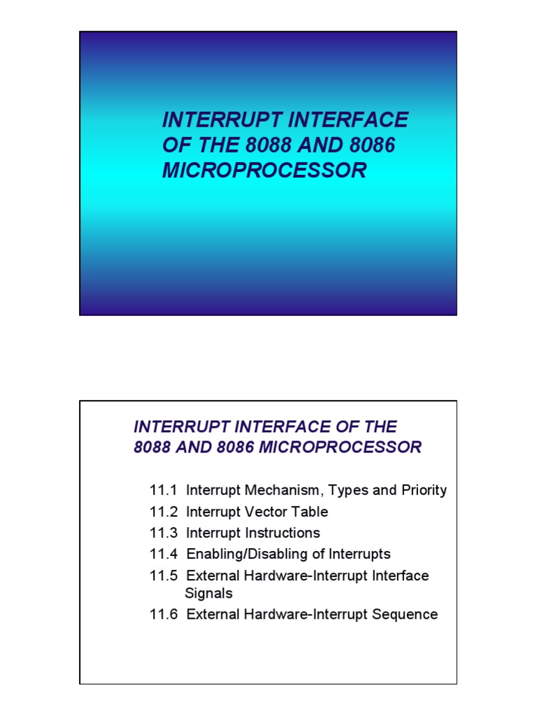 Interrupt Interface of The 8088 and 8086 Microprocessor | PDF | Central Processing Unit | Input ...