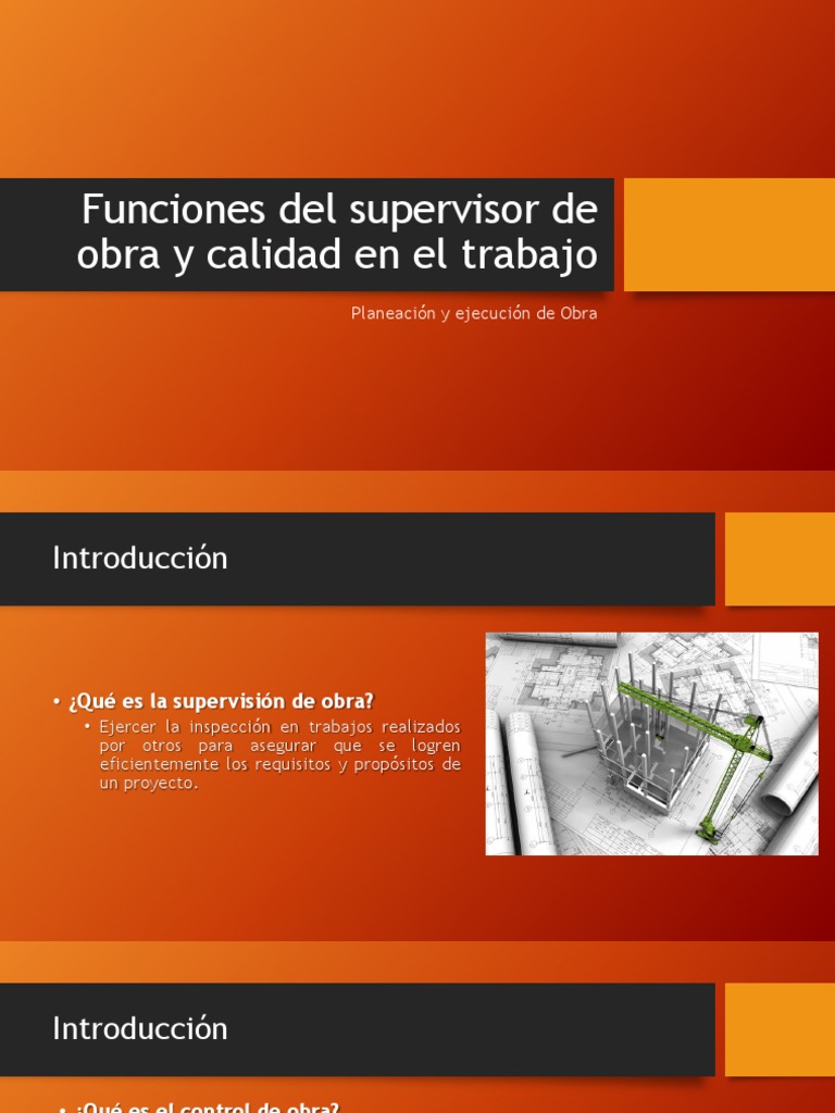Funciones Del Supervisor de Obra y Calidad | PDF