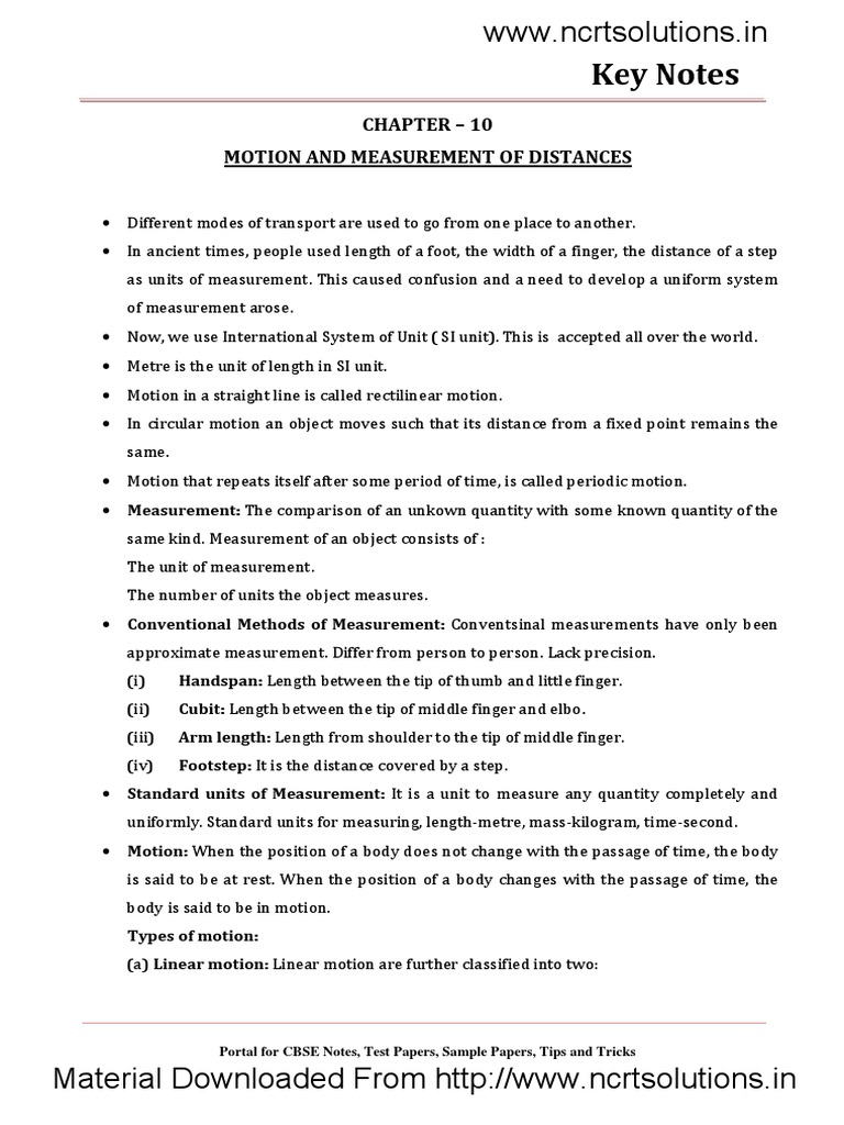 Classification and Measurement of Motion: An Overview of Linear ...