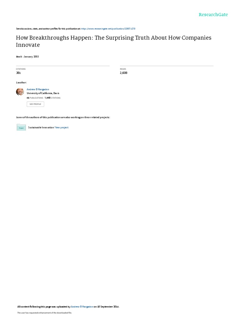 How Breakthroughs Happen The Surprising Truth Abou | PDF | Innovation ...