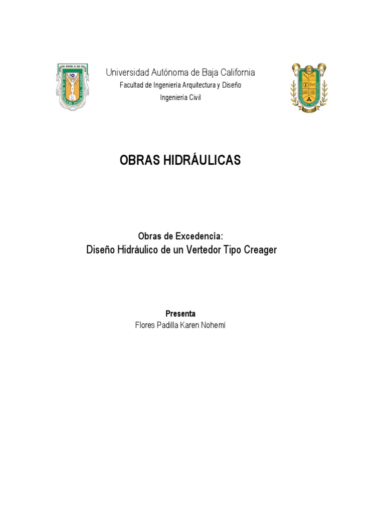 Diseño Hidráulico de Un Vertedor Tipo Creager | PDF | Represa | Canal