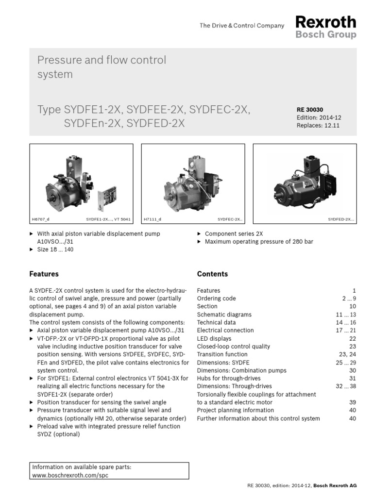 Pressure and Flow Control System Type SYDFE1-2X, SYDFEE-2X, SYDFEC-2X ...