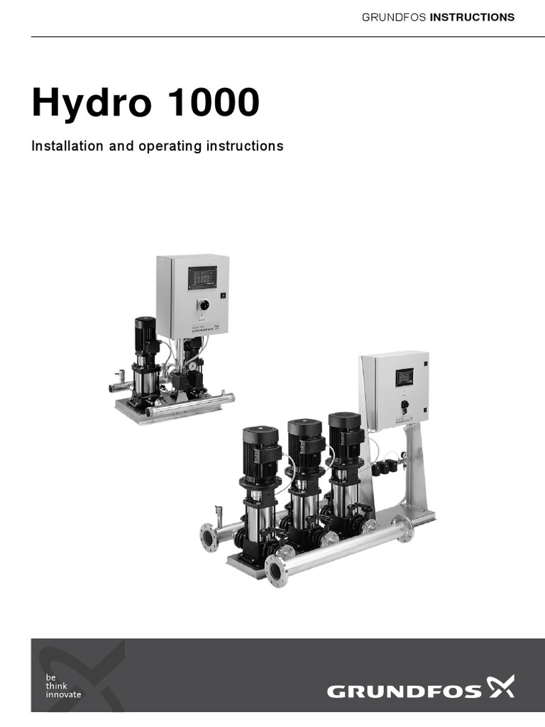 Hydro 1000: Installation and Operating Instructions | PDF | Pump | Valve