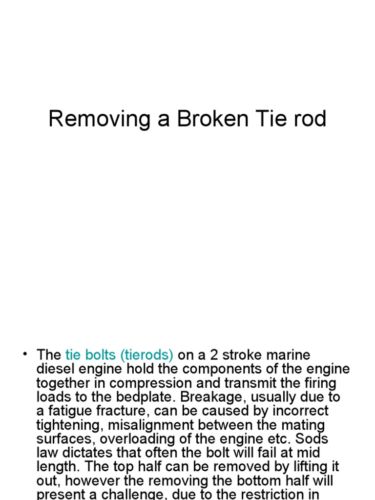 Removing A Broken Tie Rod | PDF