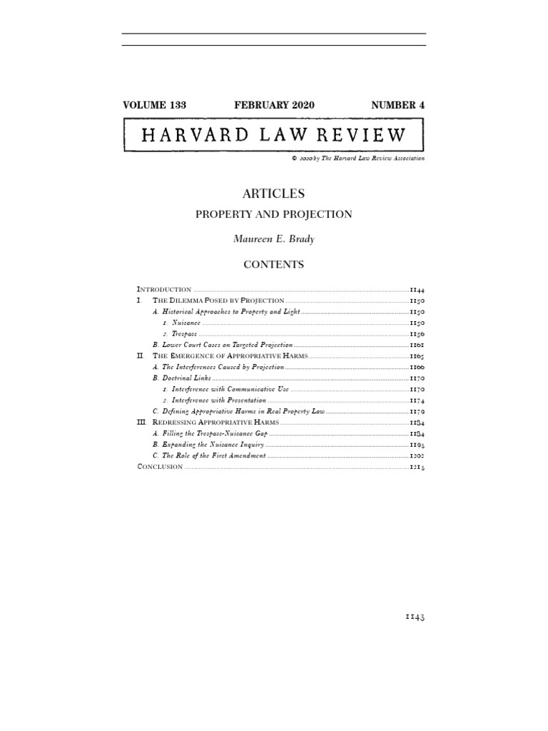 Article Property and Projection | PDF | Trespass | Nuisance