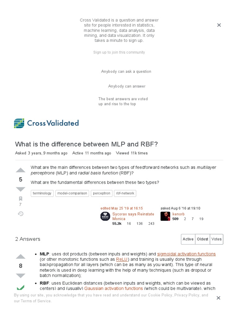 Terminology - What Is The Difference Between MLP and RBF - Cross ...