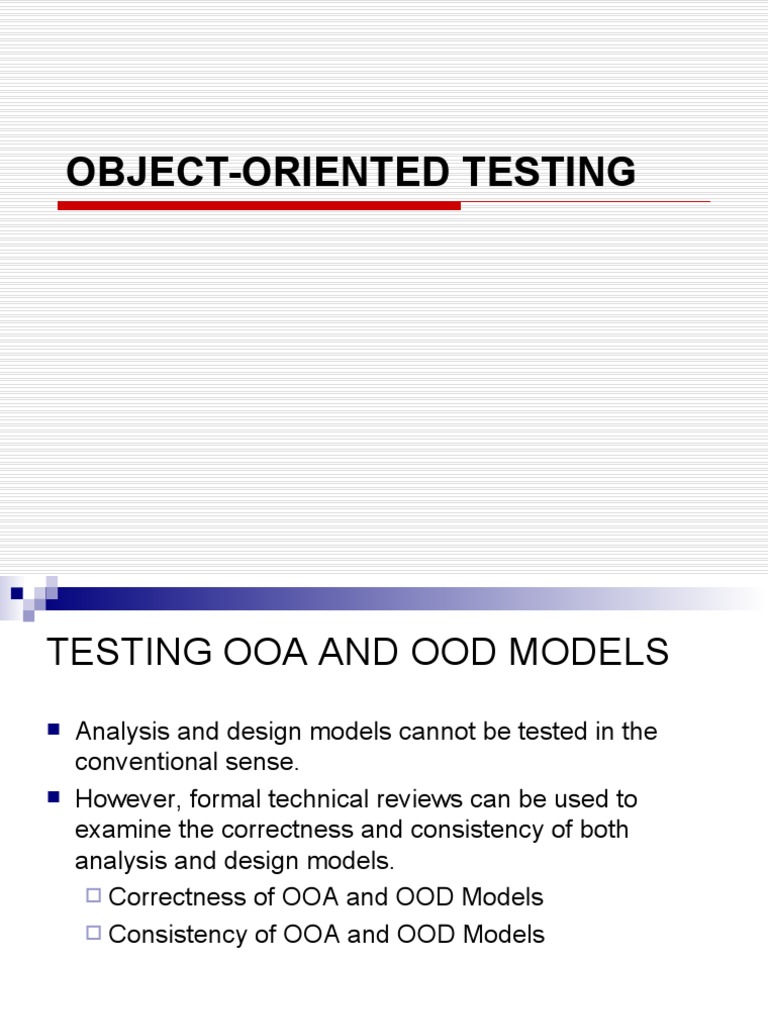 Chapter 16 Object Oriented Testing Pdf Software Testing Class Computer Programming