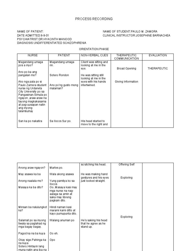 Process Recording | PDF