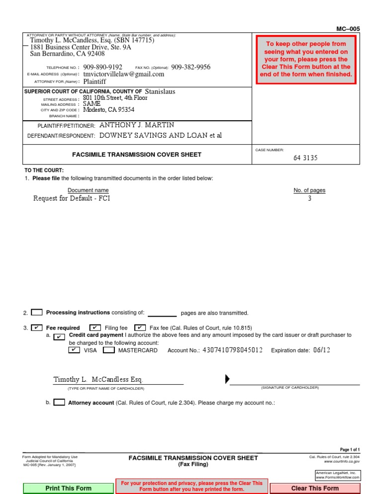 Facsimile Transmission Cover Sheet | PDF | Fax | Visa Inc.