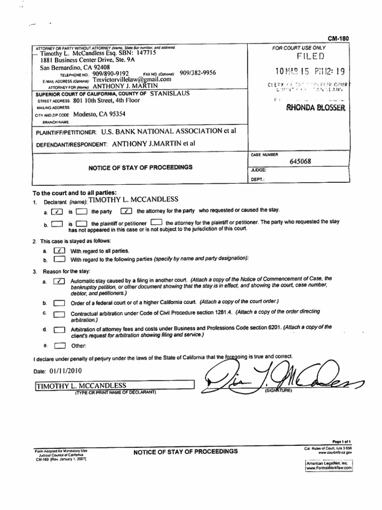 Notice of Stay | PDF