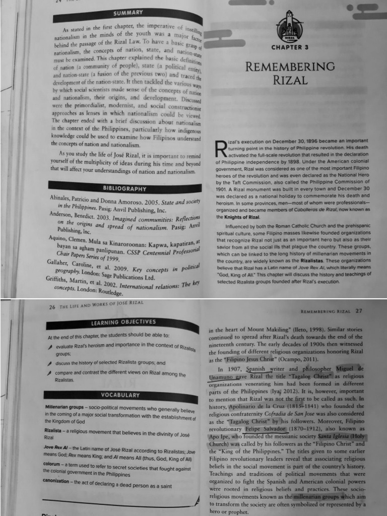 Chapter 3 Remembering Rizal PDF | PDF
