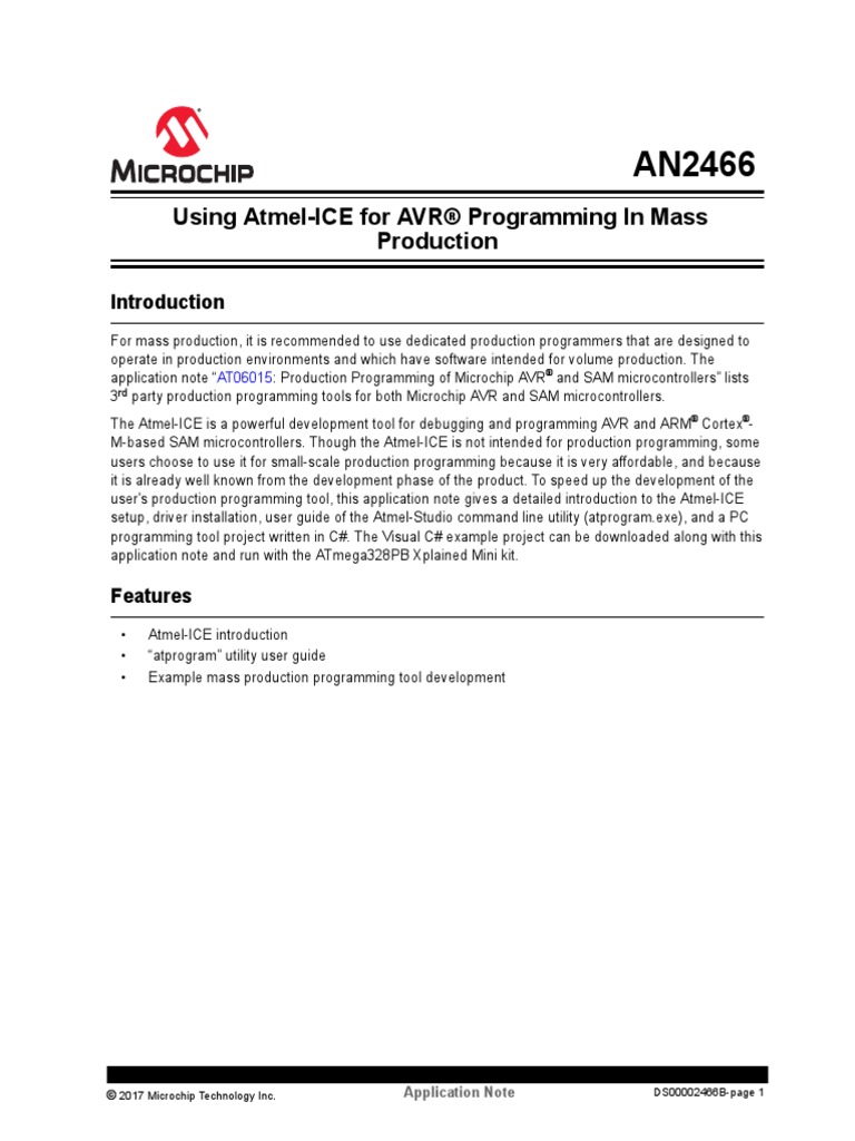 Using Atmel-ICE For AVR® Programming in Mass Production: Application Note | PDF | Computer ...