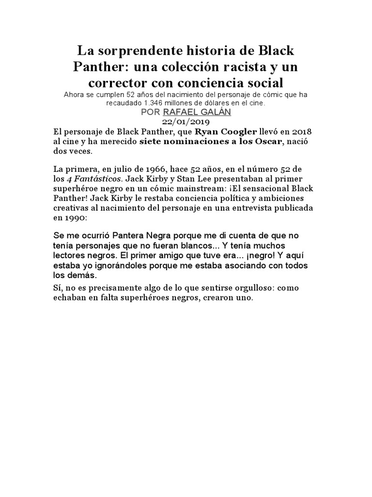 Black Panther | PDF | Comics Marvel