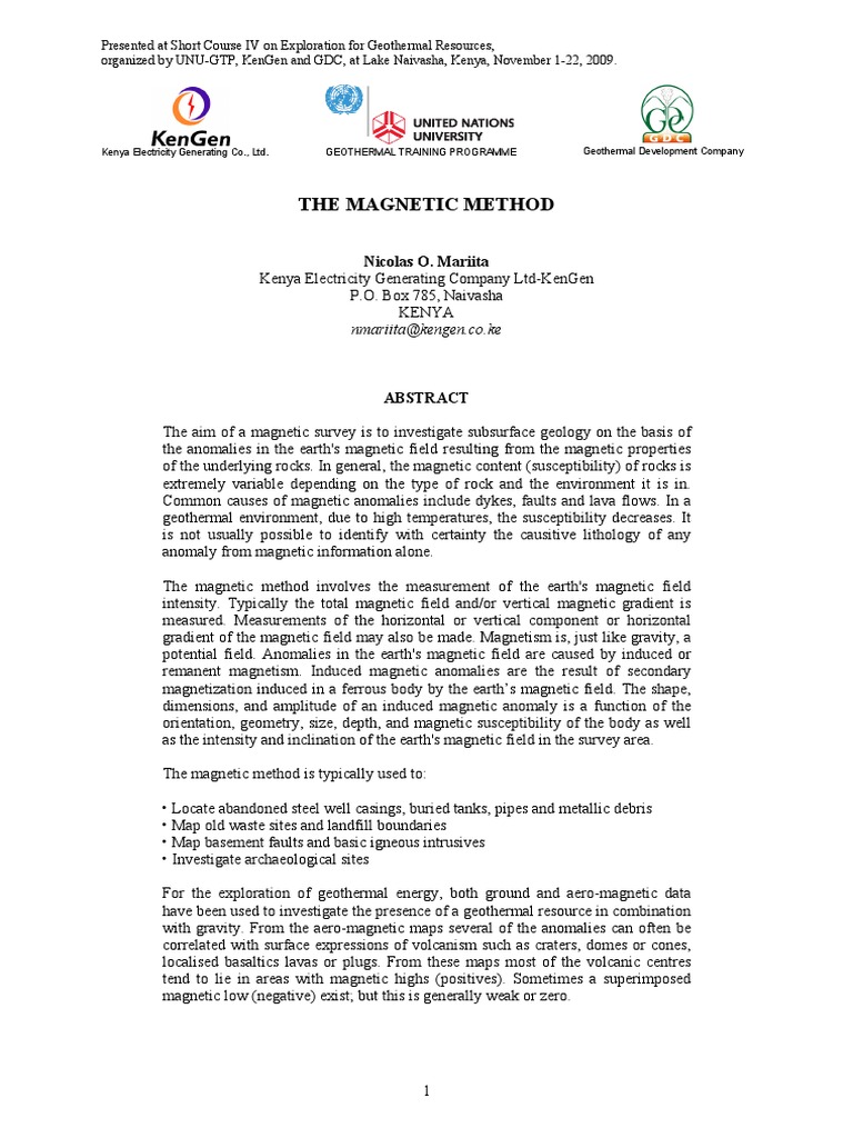The Magentic Method | PDF | Magnetometer | Geology