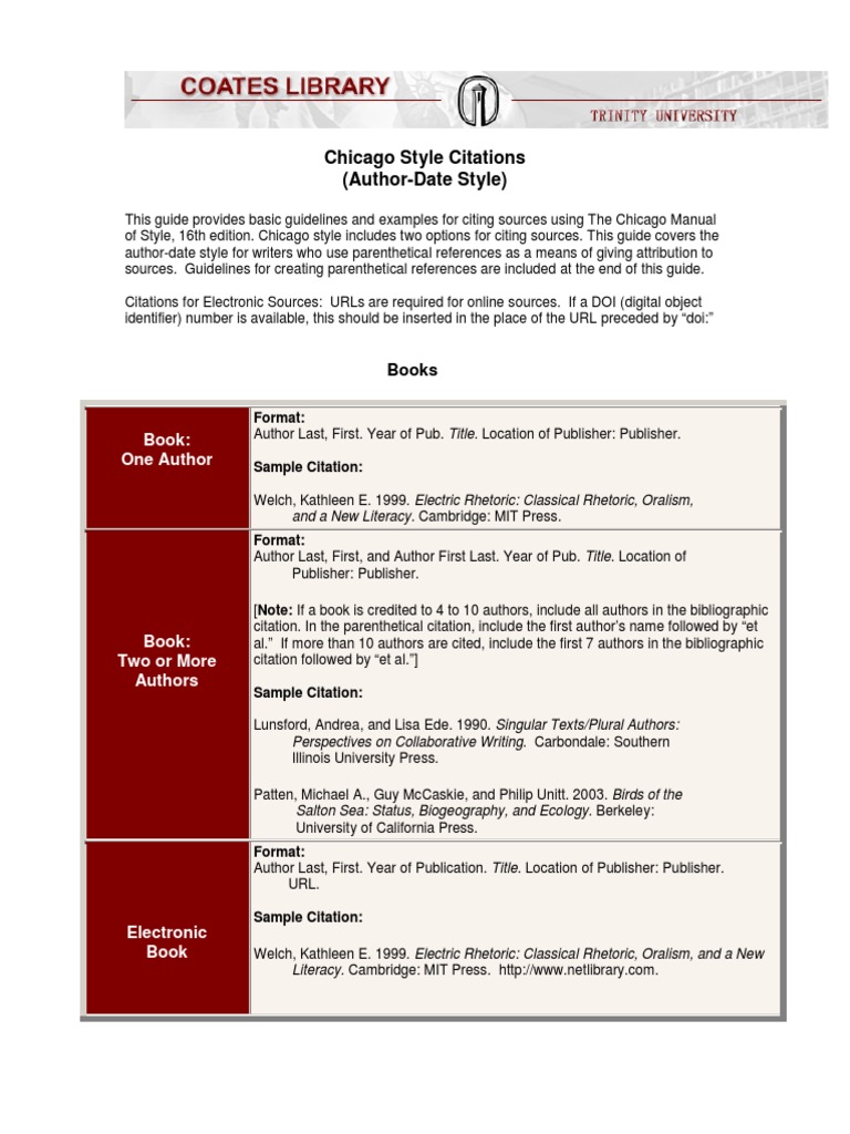Chicago Style Author-Date Guide | PDF