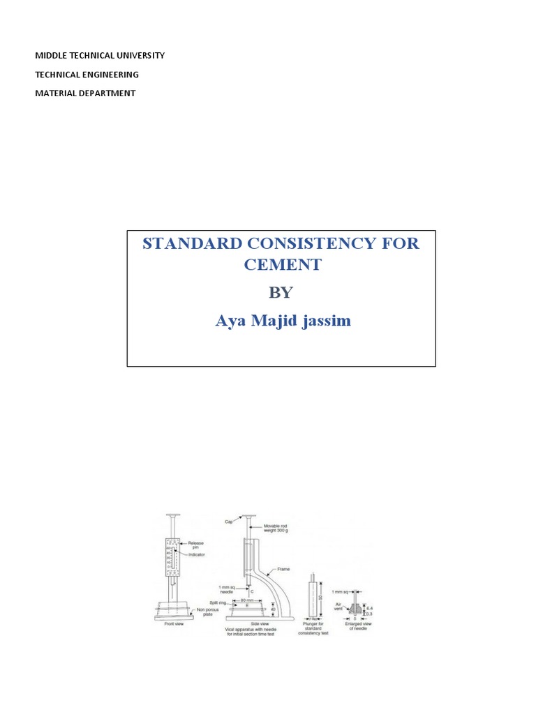 Standard Consistency For Cement | PDF | Water | Materials