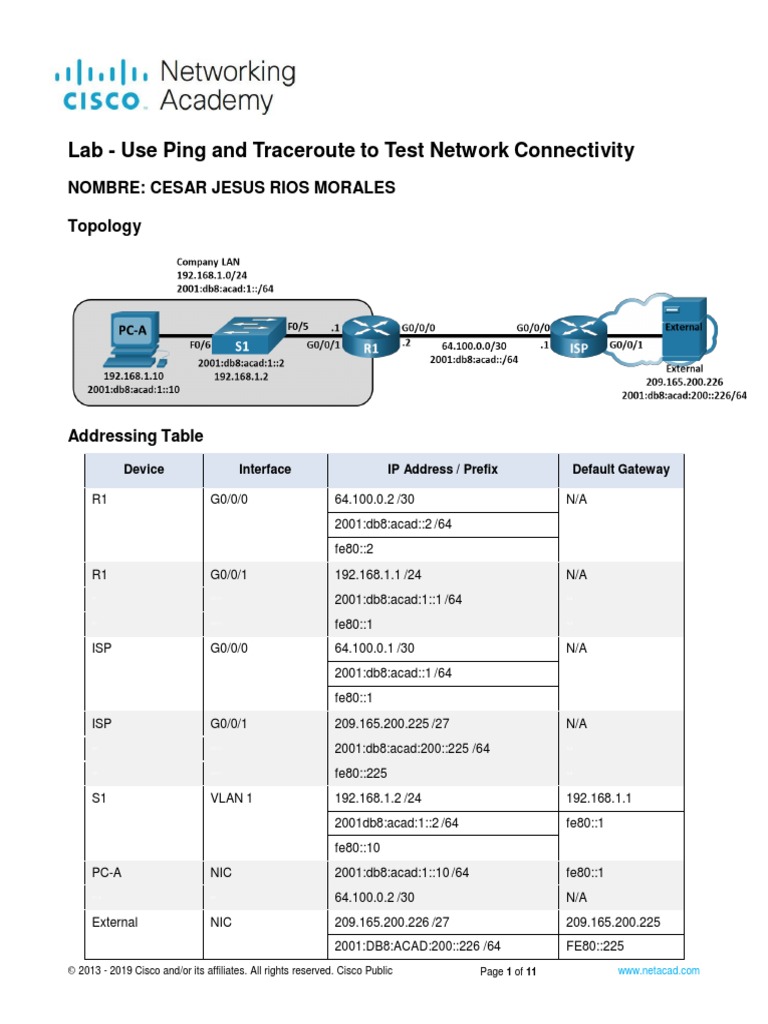 13.3.2-Lab - Use-Ping-And-Traceroute-To-Test-Network-Connectivity ...