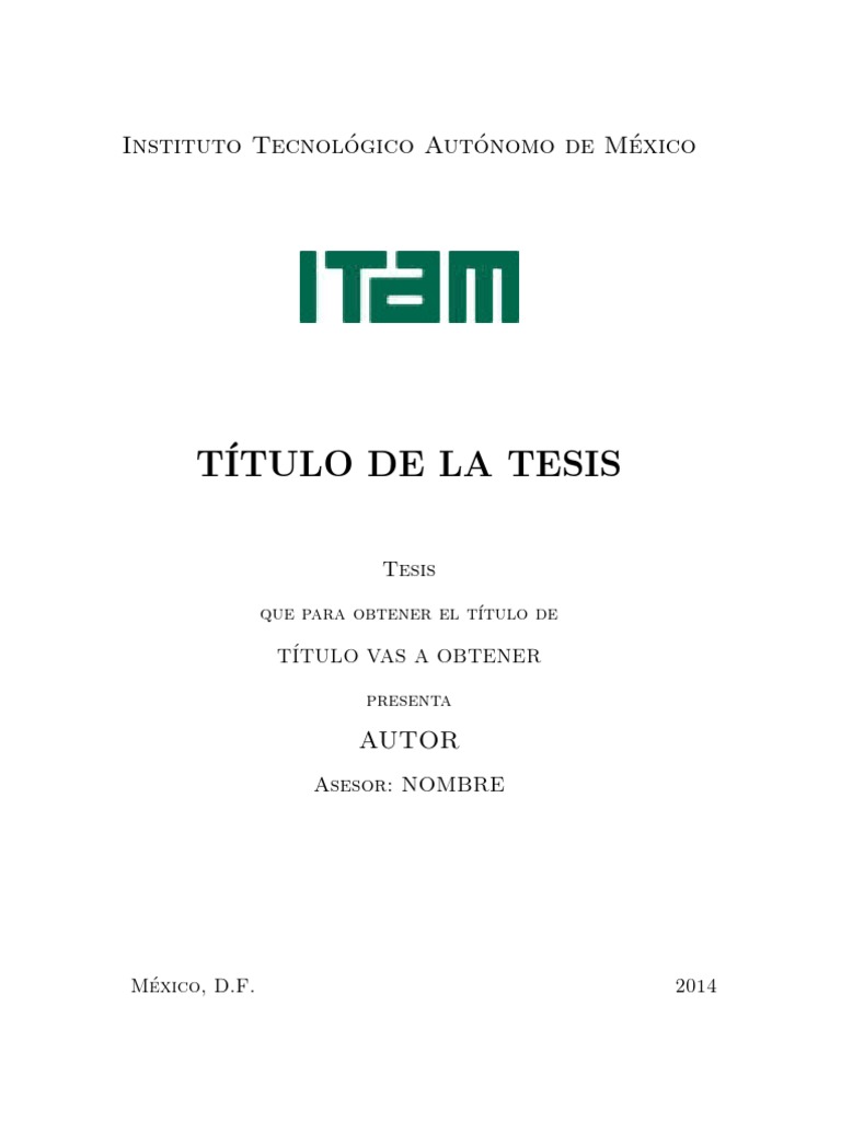 Plantilla Tesis Itam | PDF