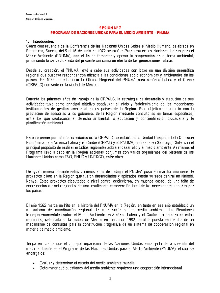 PNUMA | PDF | Naciones Unidas | Relaciones internacionales