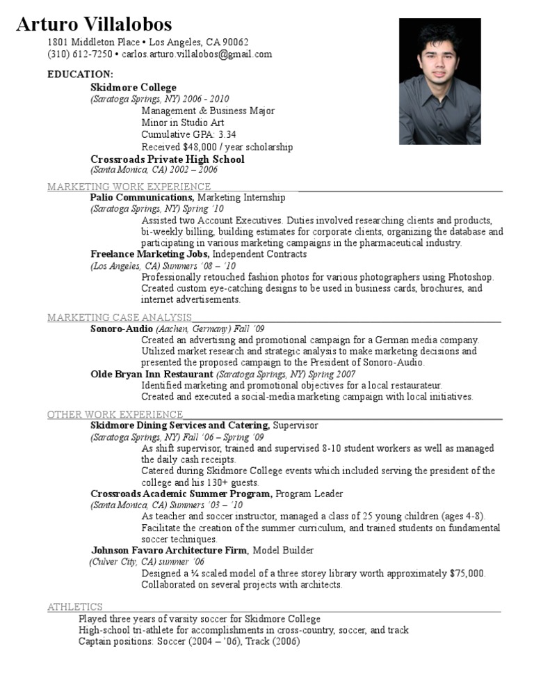 Arturo Villalobos Resume | PDF | Photo Manipulation | Marketing