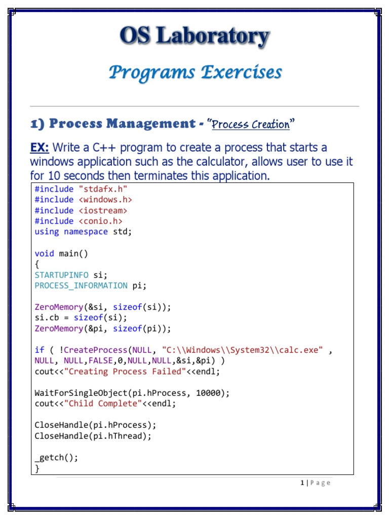 OS Lab Programs Exercises | PDF | Scheduling (Computing) | Software ...