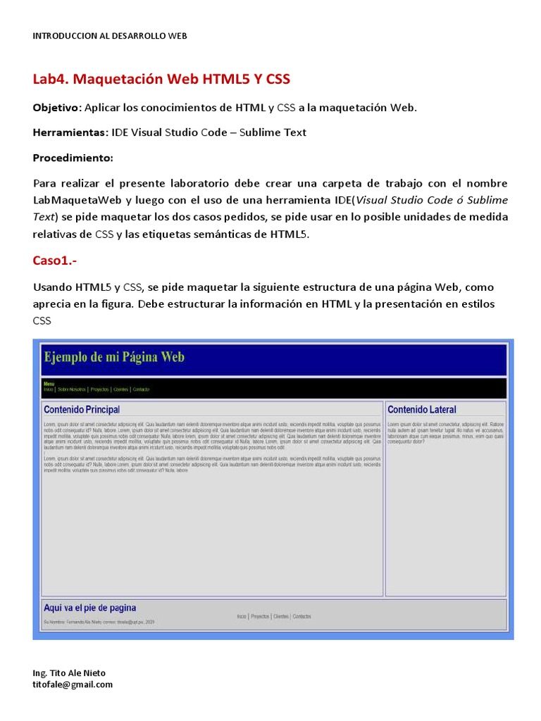 Lab4 - Maquetacion Web HTML5 y CCS 20201 | PDF
