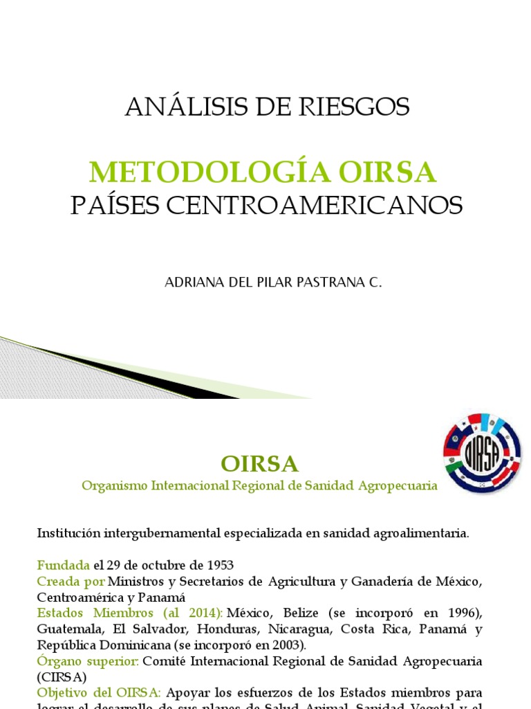 OIRSA | PDF | Centroamérica | Evaluación de riesgos