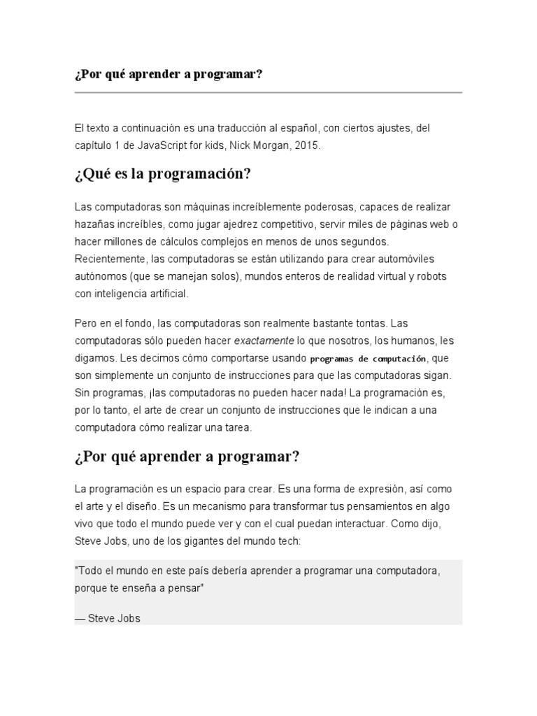 Por Qué Aprender A Programar | PDF | Script Java | HTML