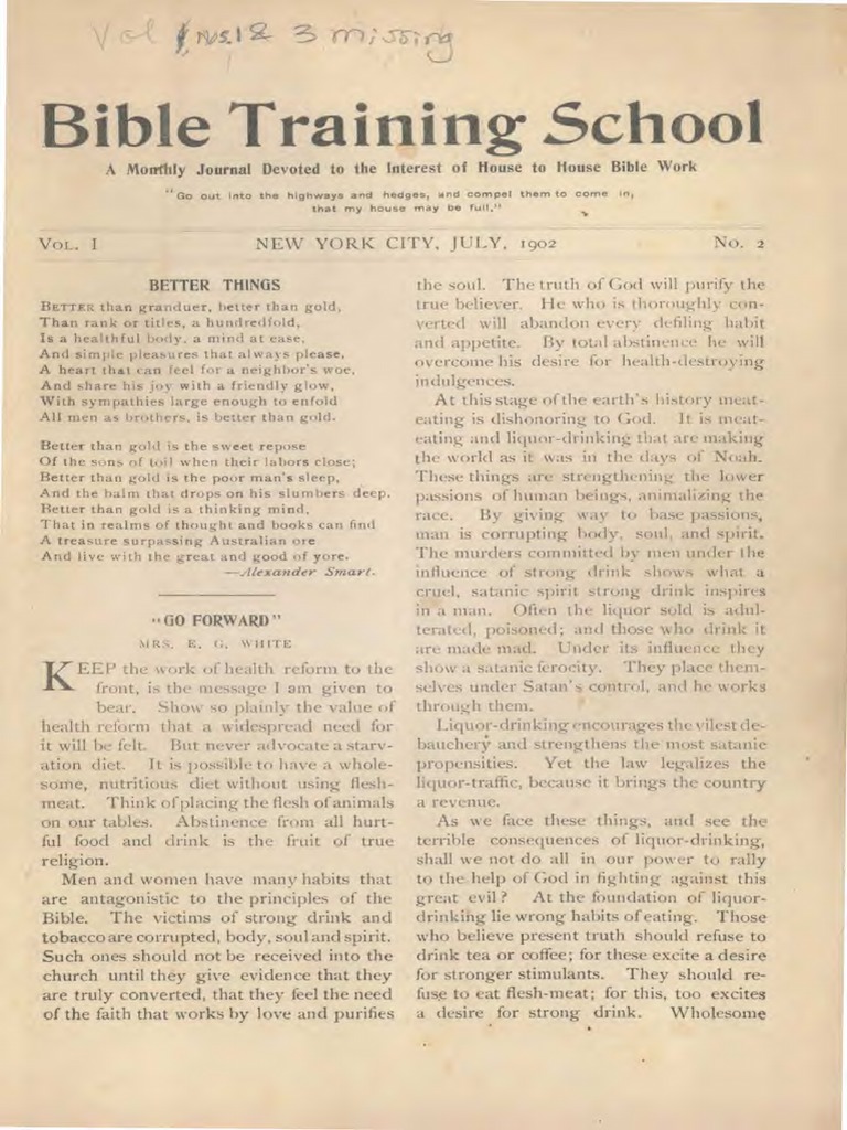 Bible Training School S19020701-V01-02 | PDF | Tithe | Books Of Kings