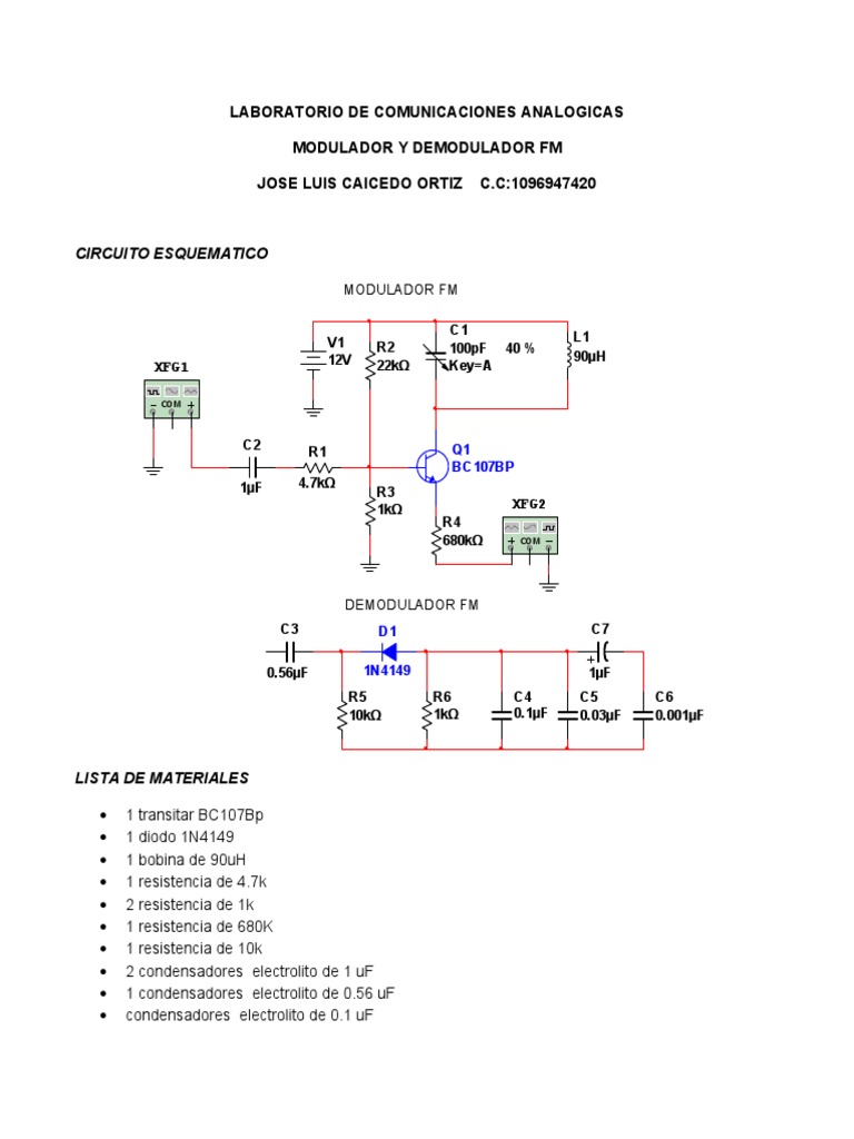 Modulador y Demoduldor FM | PDF | Modulación | Modulación de frecuencia