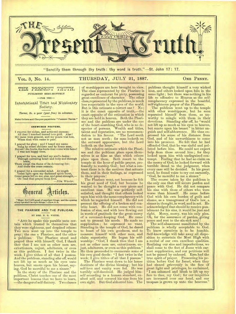 Present Truth 1887-07-21-V03-14 | PDF | Glory (Religion) | Eternal Life ...