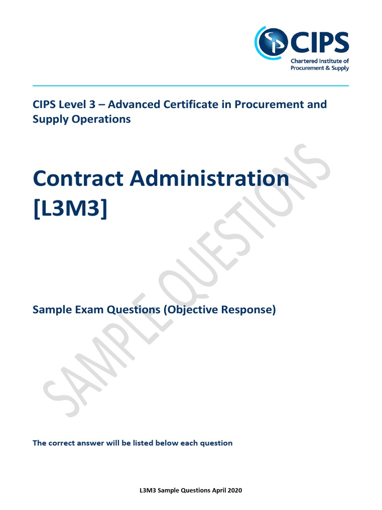 Sample Questions L3 Module 3 | PDF | Procurement | Negotiation