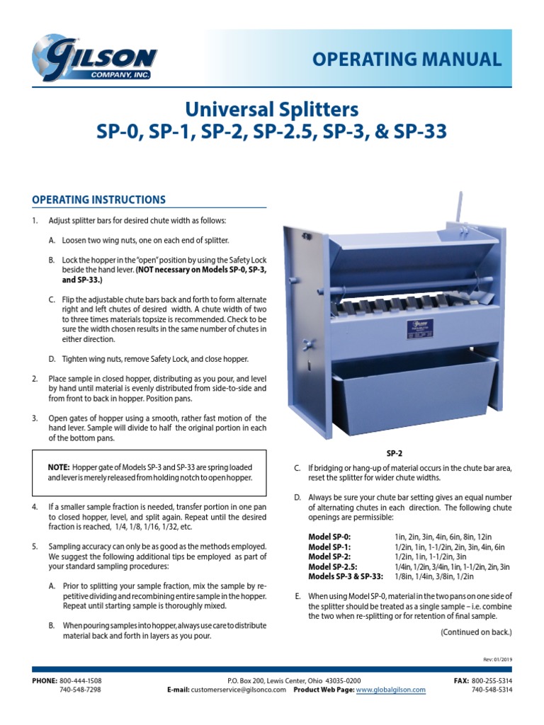Hopper Splitter Operating Manual | PDF | Manufactured Goods | Equipment